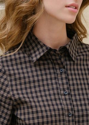 Rosa mini check skjorte Black / Neo Noir / Anthon.dk